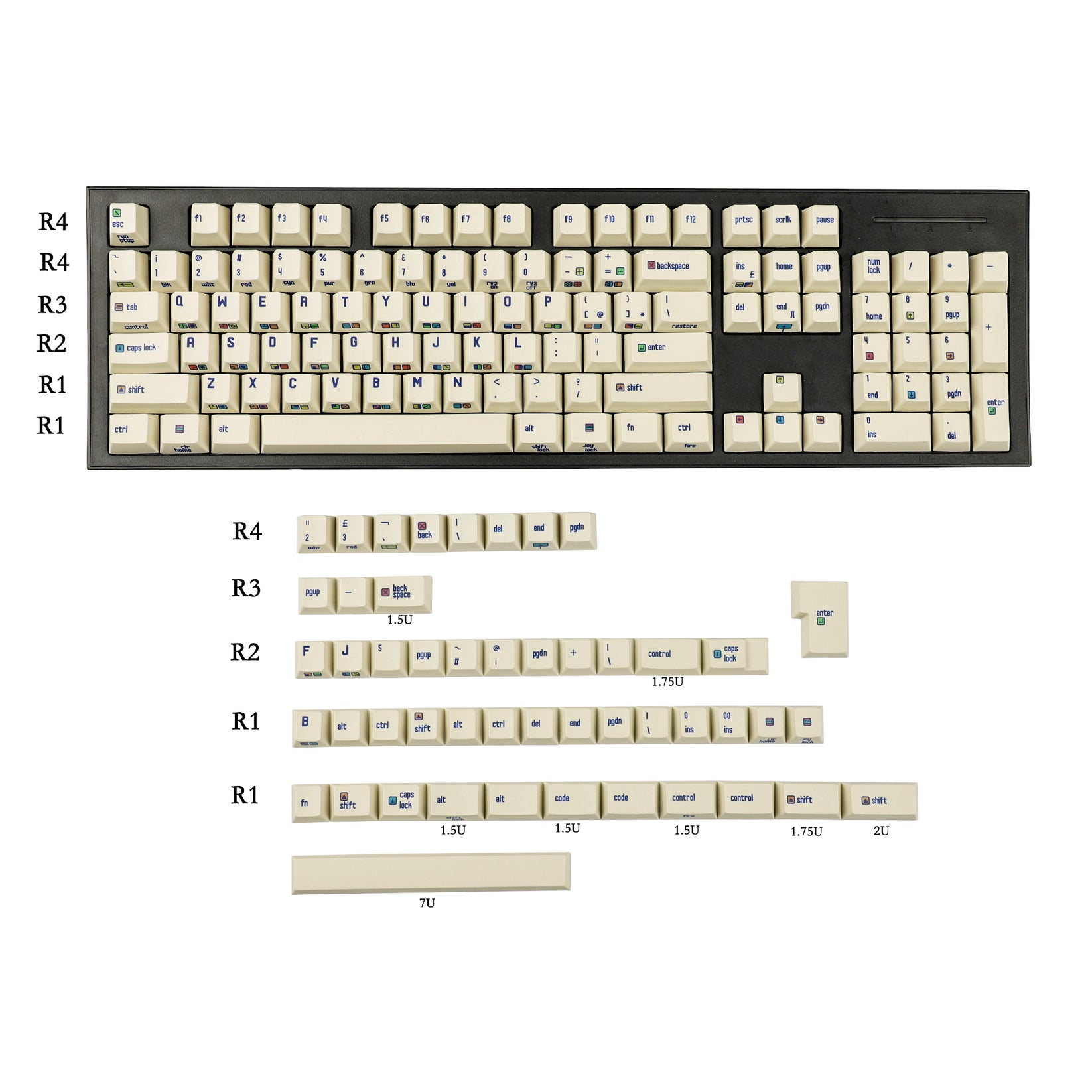 YMDK C64 Commodore theme 153 keycaps（Cherry profile Dye sub)